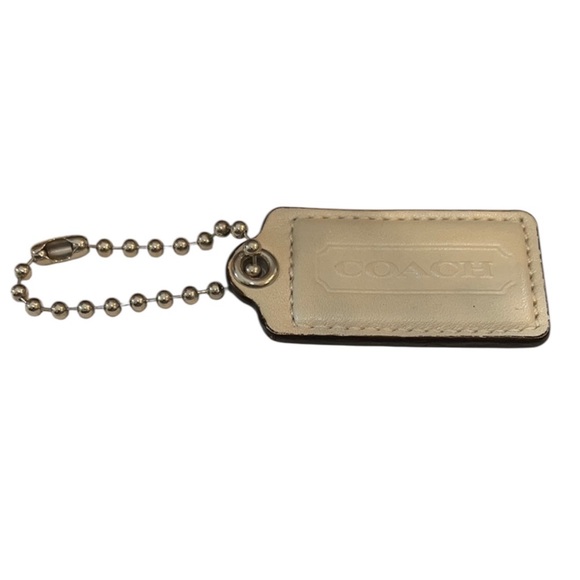 Coach | Accessories | Coach Large Off White Leather Bag Tag Hang Tag ...